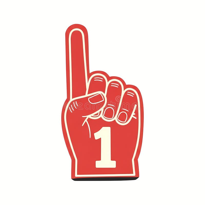 Foam Finger Number One Fan Icon Vector Illustration Stock Vector ...