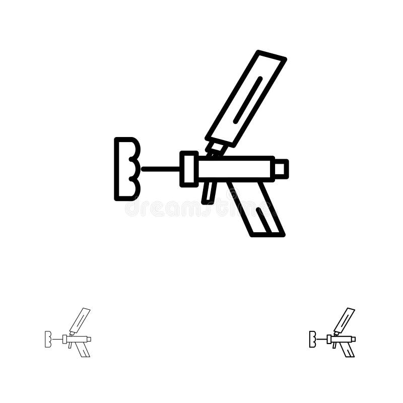 Foam Gun, Building, Construction, Foam, Repair, Tool, Gun Icons. Flat ...