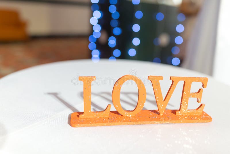 Foam Letters LOVE. Standing on Table Stock Image - Image of valentines ...