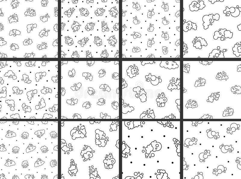 Foam Made of Soap or Clouds. Coloring Page Stock Illustration ...