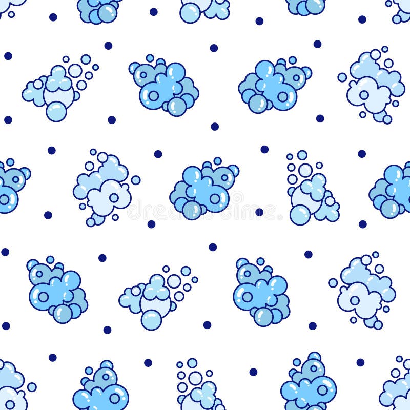 Foam Made of Soap or Clouds. Seamless Pattern Stock Vector ...