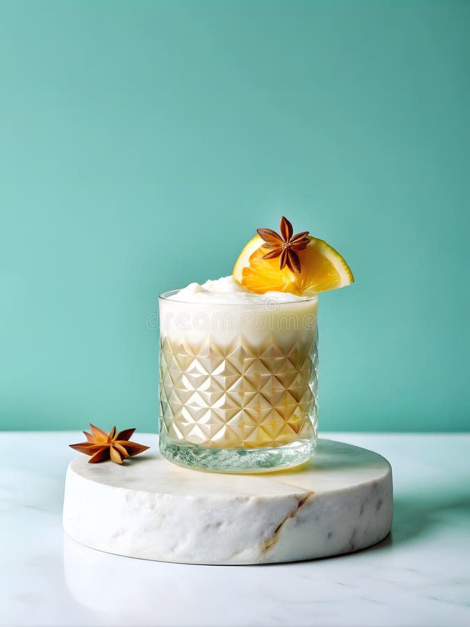 Foam Orange Cocktail, White Stone Stock Image - Image of vodka ...