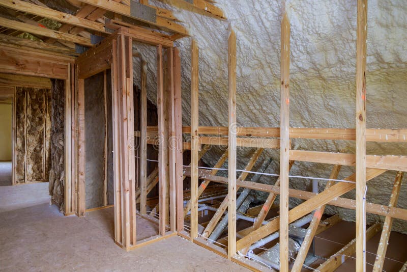 Foam Plastic Insulation Installed in the Sloping Attic of New Frame ... Foam Plastic Insulation Installed in the Sloping Attic of New Frame ...