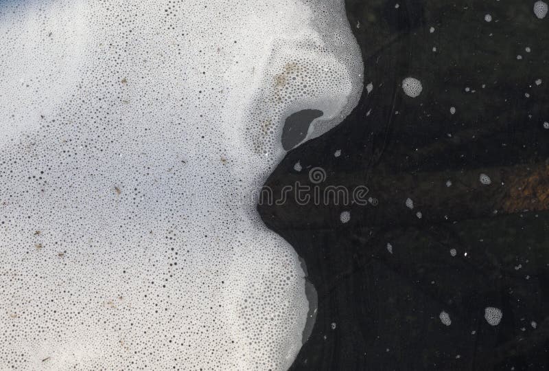 Foam Pollution Floating on Polluted River Stock Photo - Image of change ...