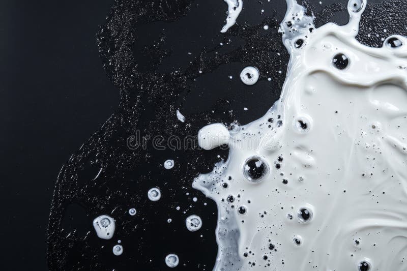 Foam Ripple on Dark Water Surface at Low Angle. AI Generated Stock ...