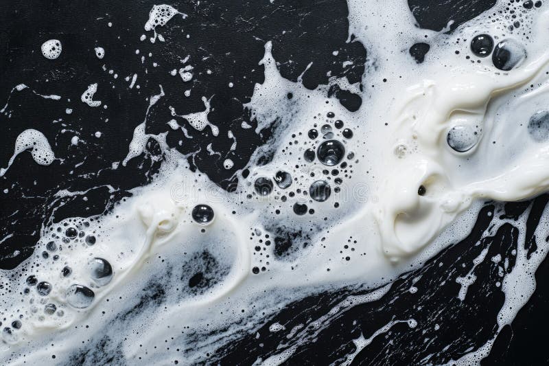 Foam Ripple on Dark Water Surface at Low Angle. Artificial Intelligence ...