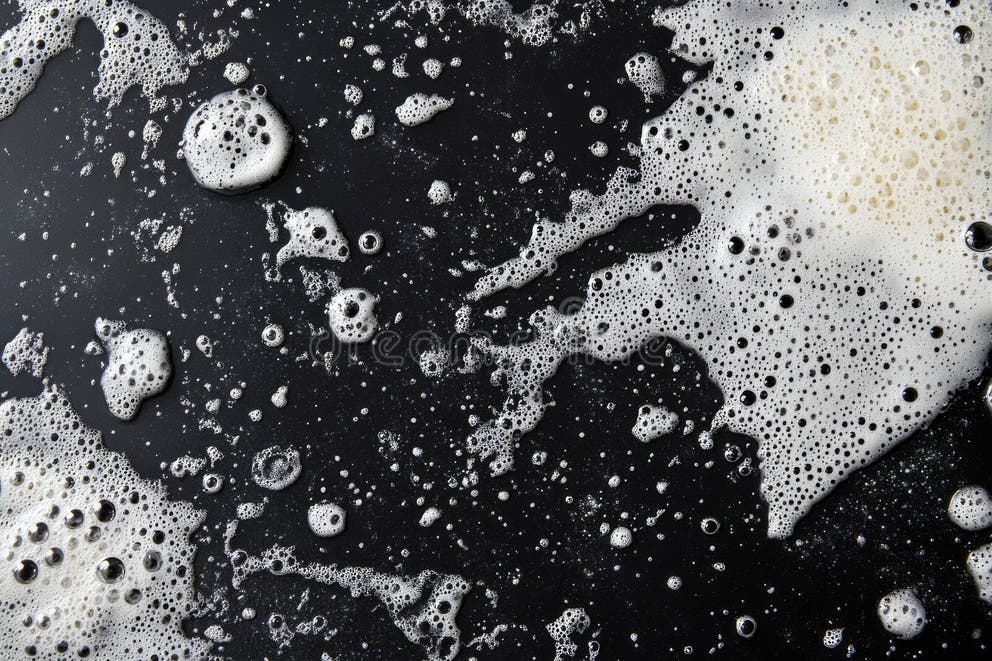 Foam Ripple on Dark Water Surface at Low Angle. Artificial Intelligence ...