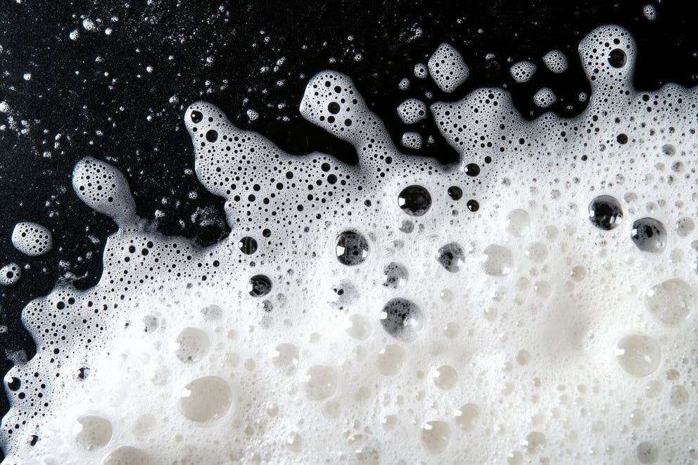 Foam Ripple on Dark Water Surface at Low Angle. Artificial Intelligence ...