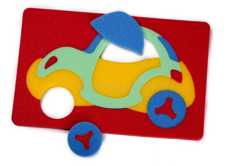 Foam rubber puzzle - car stock photo. Image of plastic - 34270560