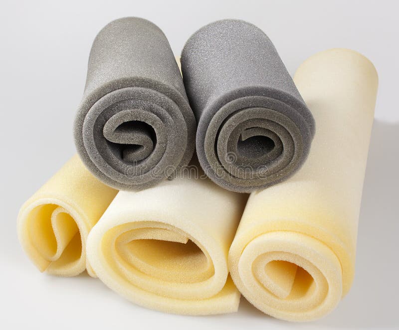 Foam, Samples of Gray and Yellow Color, in Rolls, Composition Stock ...