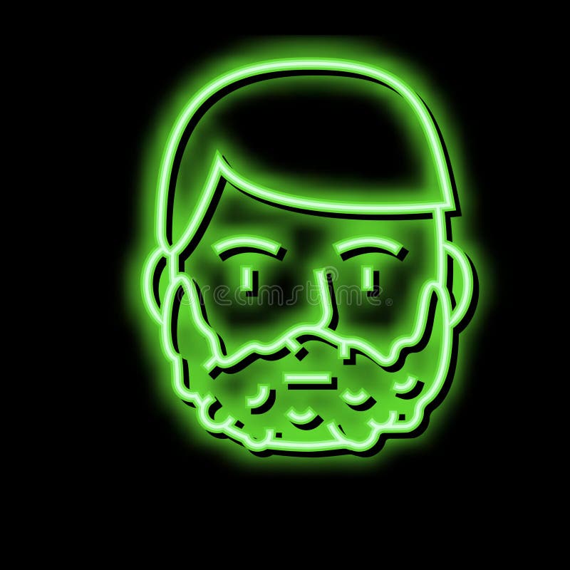 Foam for Shave on Man Face Neon Glow Icon Illustration Stock Vector ...