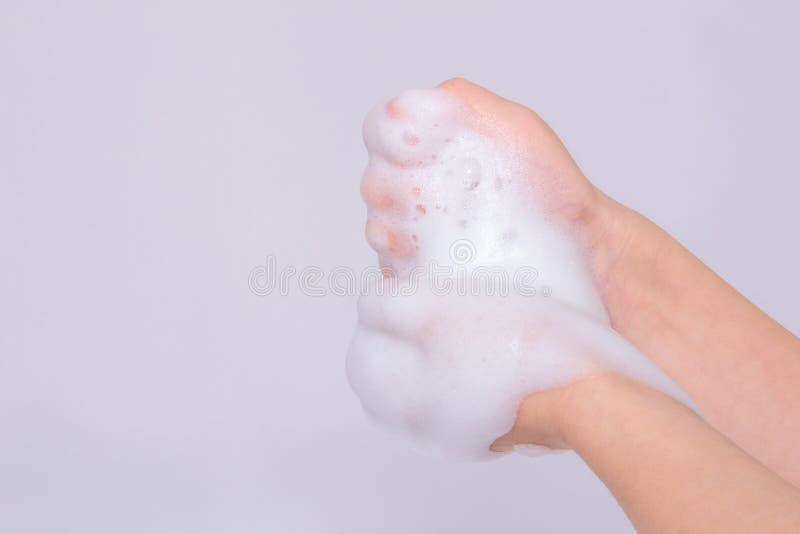 Foam of Soap or Shampoo on Female Hands Stock Photo - Image of doctor ...