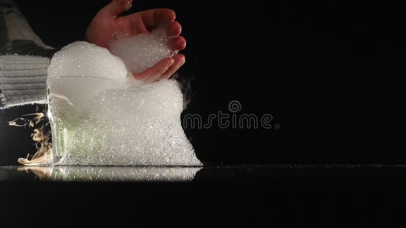 Foam with Steam Made of Dry Ice. Stock Video - Video of bubble, bubbles ...