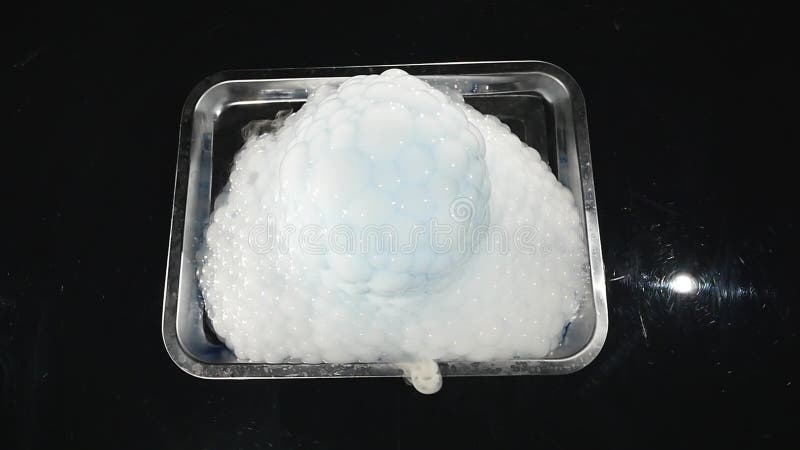 Foam with Steam Made of Dry Ice. Stock Video - Video of cold, dioxide ...