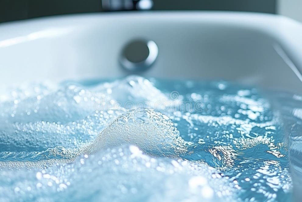 Foam on the Water in the Bath Jacuzzi Stock Photo - Image of pure ...