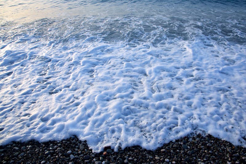 Foam Wave on the Beach at Dawn Stock Photo - Image of coast, surge ...