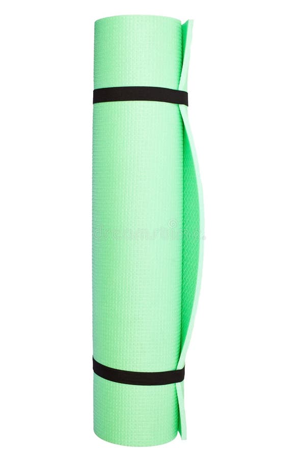 Foam Yoga Mat Roll Isolated on White Stock Image - Image of roll ...