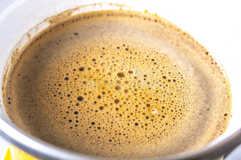 Foaming coffee on top stock image. Image of aroma, foamwithbubbles ...
