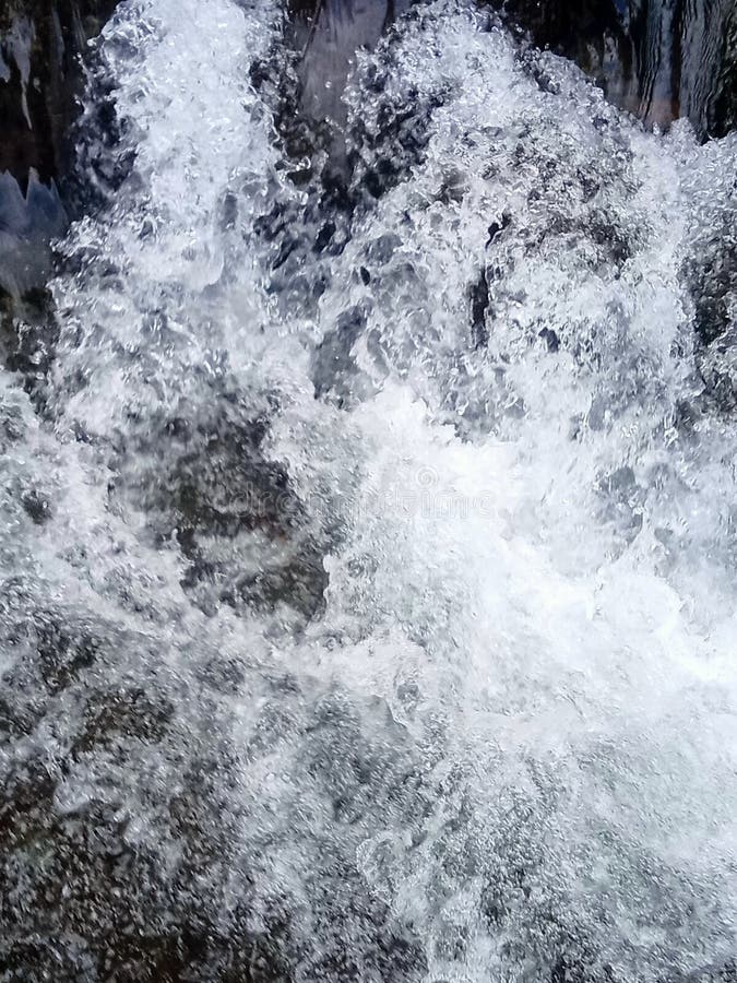 Foaming River Water Flow Down Splash Drop of Water Stock Photo - Image ...