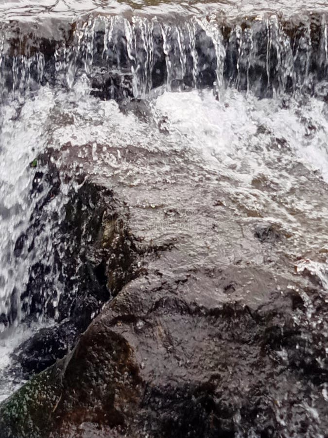 Foaming River Water Flow Down Splash Drop of Water Stock Image - Image ...