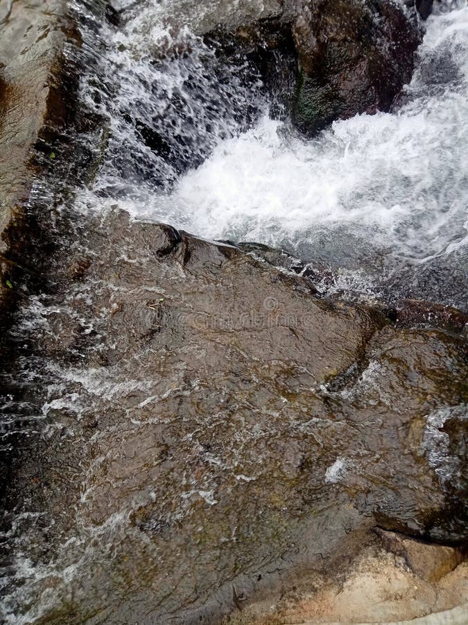 Foaming River Water Flow Down Splash Drop of Water Stock Image - Image ...