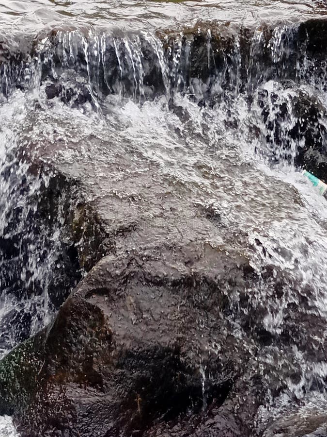 Foaming River Water Flow Down Splash Drop of Water Stock Photo - Image ...