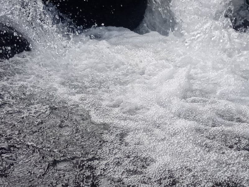 Foaming River Water Flow Down Splash Drop of Water Stock Photo - Image ...