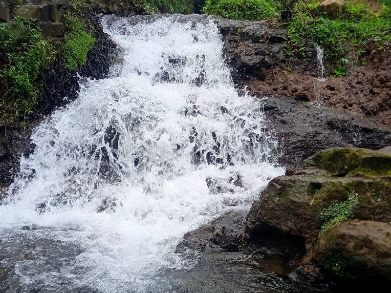 Foaming River Water Flow Down Splash Drop of Water Stock Image - Image ...