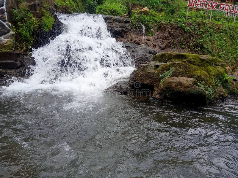 Foaming River Water Flow Down Splash Drop of Water Stock Image - Image ...