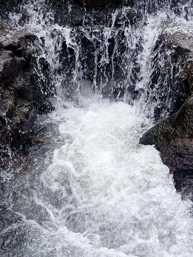 Foaming River Water Flow Down Splash Drop of Water Stock Image - Image ...