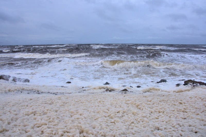 Foaming Sea of North East Scotland Stock Photo - Image of change ...