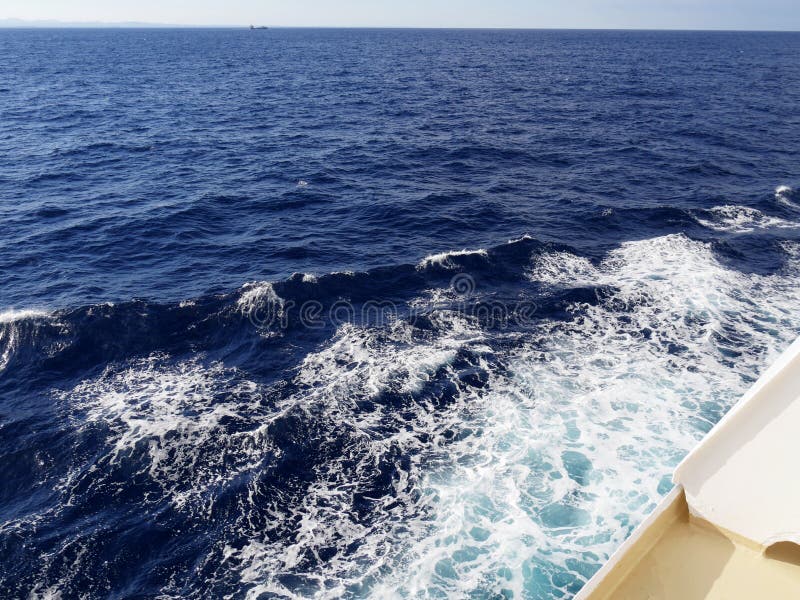 Waves and Ripples Created by the Propeller of a Boat in the Caribbean ...