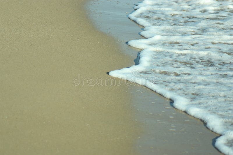 Foamy Beach Sea Wave Over Sand Stock Photo - Image of nature, beach ...