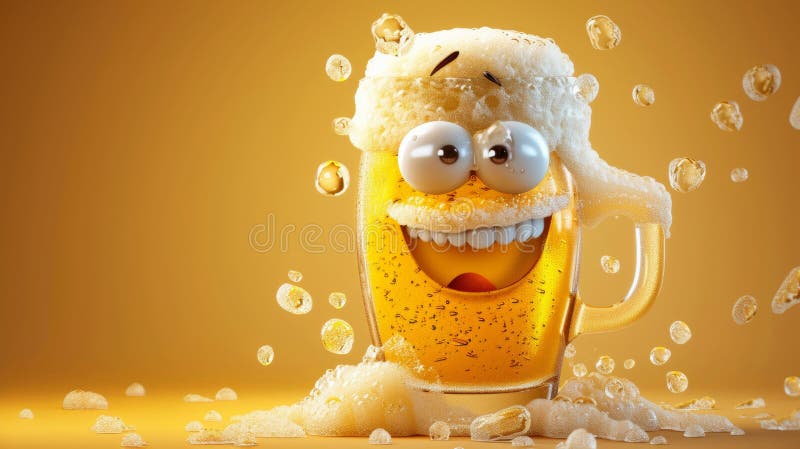 Foamy Face on a Glass of Beer Stock Image - Image of refreshment ...