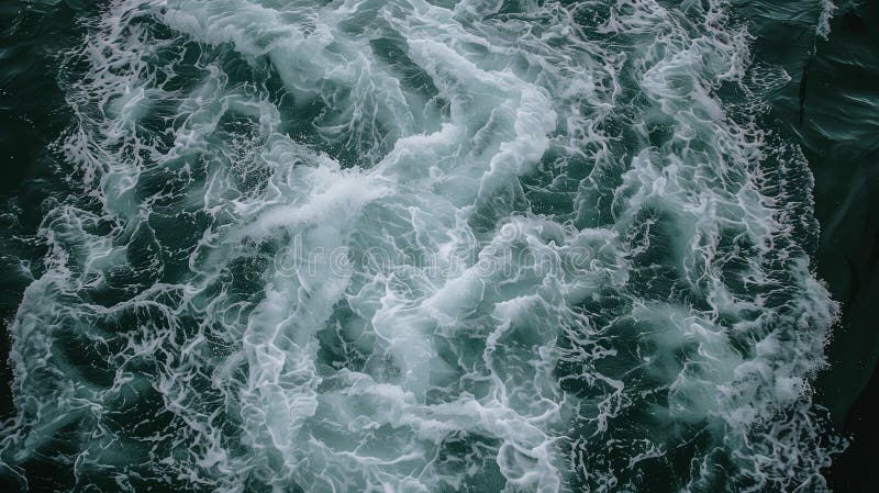 Foamy Ocean Waves Creating Dynamic Patterns on Deep Green Water Stock ...