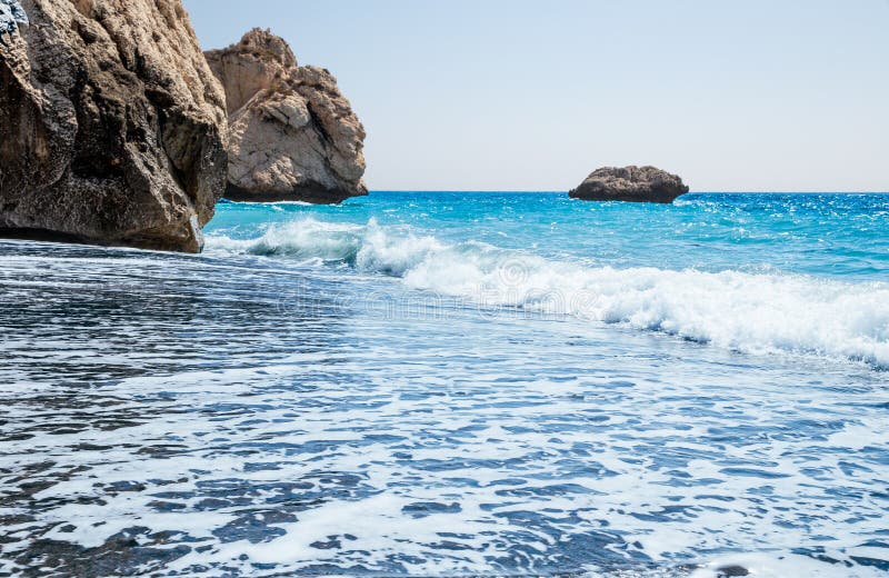 Foamy Surf on a Sandy Tropical Beach Stock Image - Image of location ...