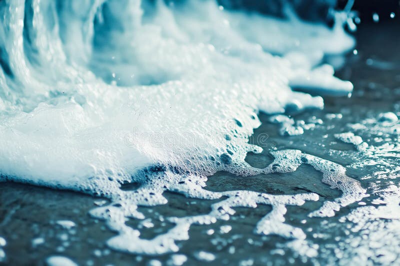 Foamy Water Flowing Over Surface Stock Illustration - Illustration of beautiful, water: 379826061