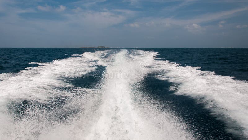 Foamy Water Spray from the Back of the Speed Boat Stock Image - Image ...