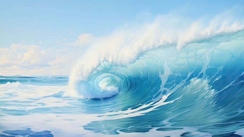 Foamy Waves Rolling Up in the Ocean. Dynamic Motion Sea Water Stock ...