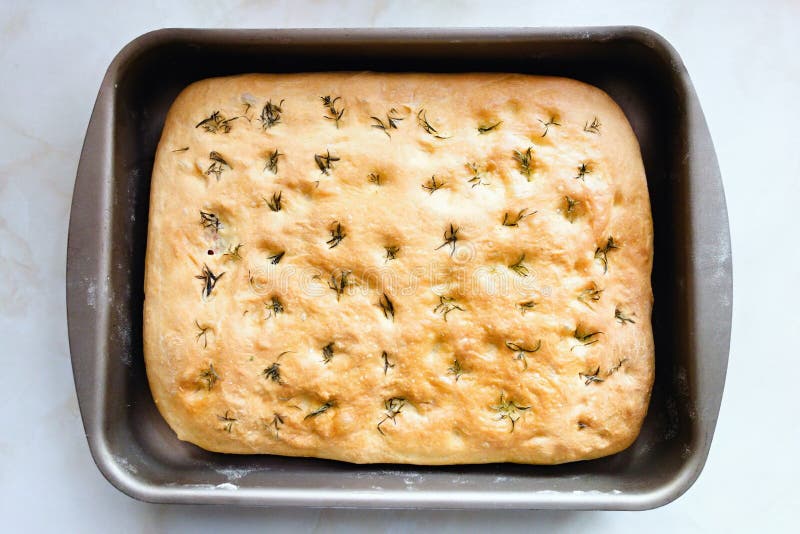 Focaccia stock photo. Image of flatbread, fresh, rosemary - 80396148