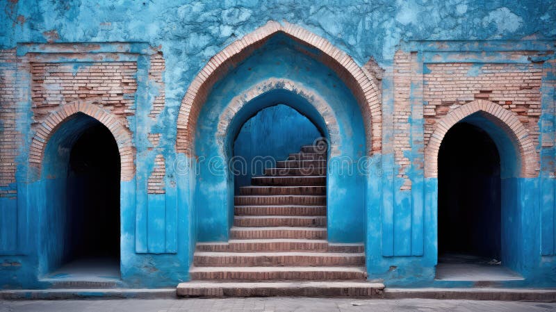 Focal blue bricks stock image. Image of blue, intricate - 369189643