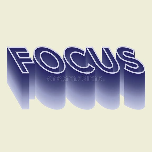 Focus Isometric Text Design Stock Illustration - Illustration of time ...