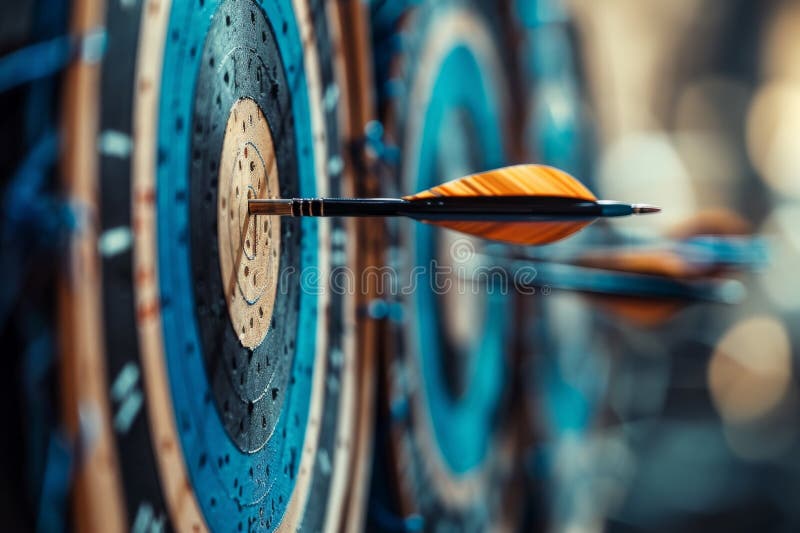 A Focus on Accuracy with a Close-up Image of an Arrow Hitting a Target ...