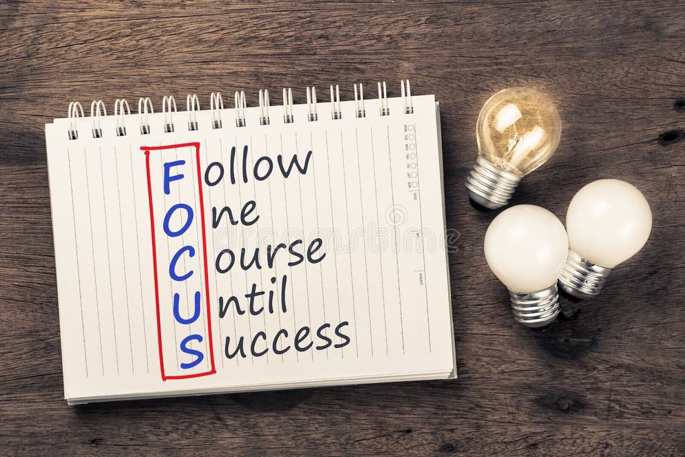 Focus Acronym and Bulbs stock image. Image of focus, objective - 86110639