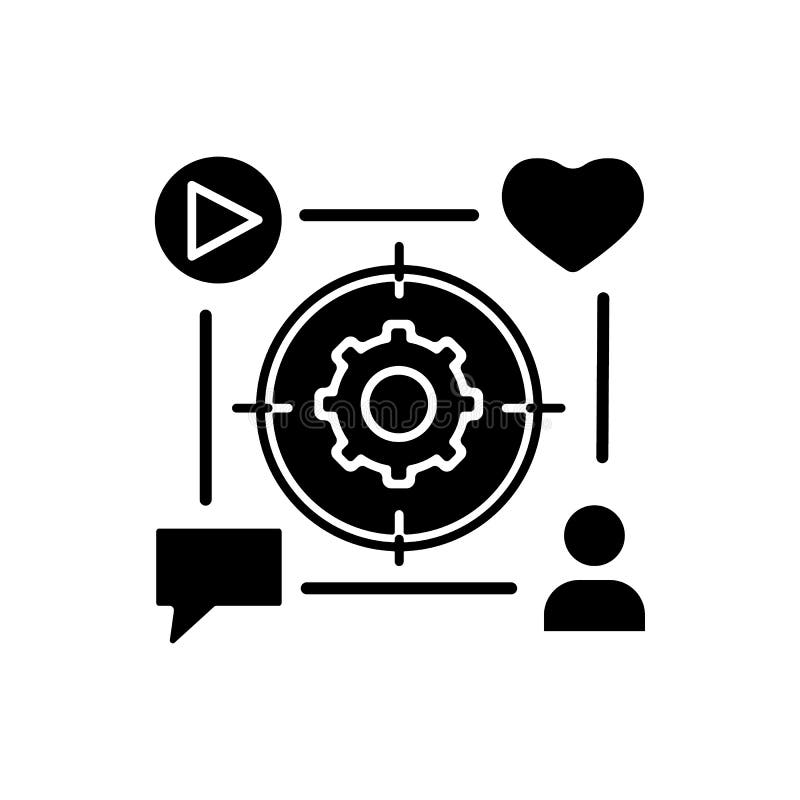 Focus and Attention Management Black Glyph Icon Stock Vector ...
