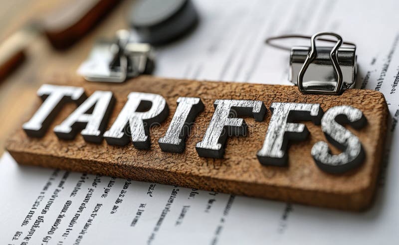 Close-up View of Bold TARIFFS Stamped on Document Highlighting Economic ...