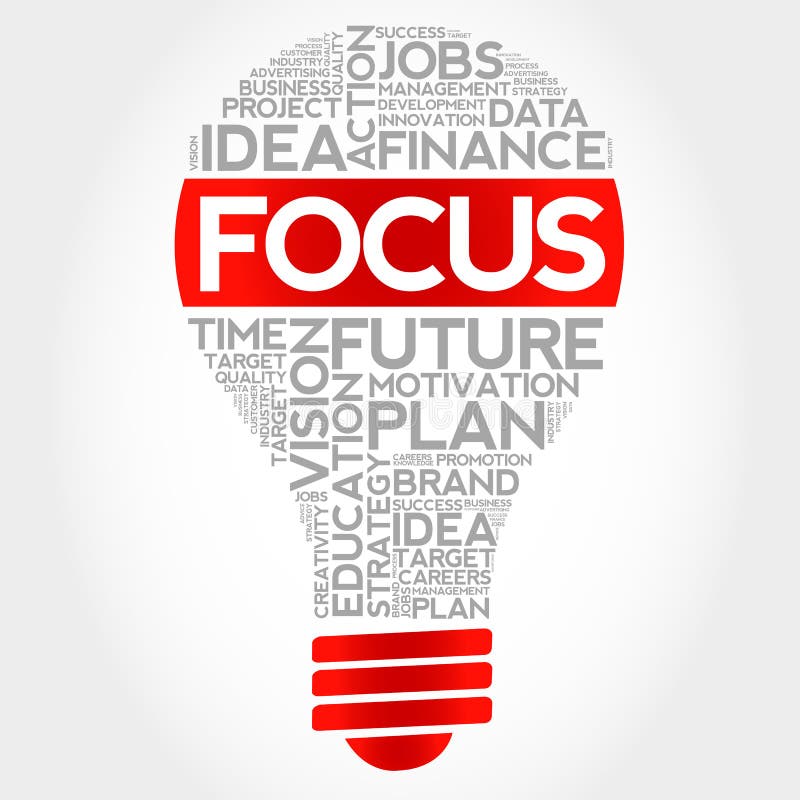 FOCUS bulb word cloud stock illustration. Illustration of bulb - 206194194