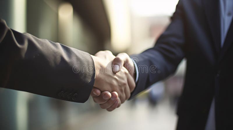 Business Man Hand Shake for Deal Generative Ai Stock Photo - Image of ...