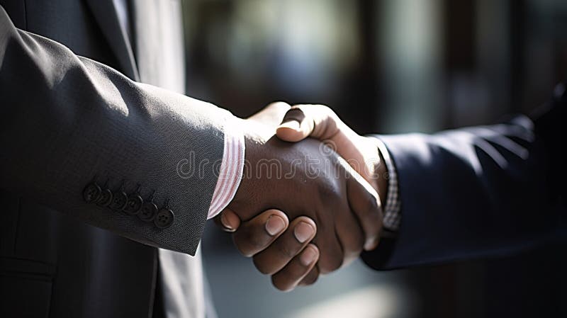 Business Man Hand Shake for Deal Generative Ai Stock Photo - Image of ...