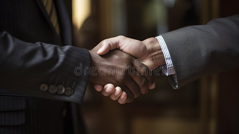 Business Man Hand Shake for Deal Generative Ai Stock Photo - Image of ...